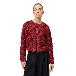 Zero Damen Jackenblazer "Damen mit 3D Blumen"cabernet, festlich, Gr. 34, Stoff, Obermaterial: 100% Polyester; Futter: 100% Polyester, Blazer,