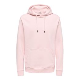 Only & Sons ONLY & SONS Herren Kapuzensweatshirt "ONSCERES HOODIE SWEAT NOOS"veiled pink, Gr. L, unifarben, angeraute Sweatware, Obermaterial: 57% Baumwolle, 43%