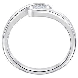 ONE ELEMENT Damen Diamantring "0,10 ct Diamant Brillant Spannfassung Ring aus 585 Wei&szlig;gold", 55, 0,1, Diamanten Gold Wei&szlig;gold 585, silber, Diamanten,