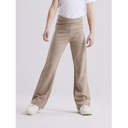 name it M&auml;dchen Jerseyhose "NKFFRIKKALI f&uuml;r M&auml;dchen mit ausgestelltem Bein und Viskose"mocha meringue, Gr. 158, unifarben, Jersey, Obermaterial: 67%