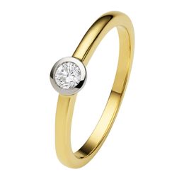 ONE ELEMENT Damen Diamantring "0.15 ct Diamant Brillant Zarge Ring aus 585 Gelbgold", 57, 0,15, Diamanten Gelbgold 585 Goldgold, Diamanten, Gelbgold
