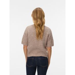 V&eacute;ro Moda VERO MODA Damen Strickpullover "VMAWSOME 2/4 O-NECK PULLOVER NOOS", beige, Gr. XS, unifarben, Strick, Obermaterial: 70% Polyester, 21% Nylon, 8%