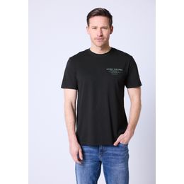 Street One MEN Herren T-Shirtbasic schwarz, Gr. XL, unifarben, Web, 100% Baumwolle, Shirts, aus reiner Baumwolle