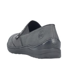 Rieker Damen Slipper, Gr. 39anthrazit, Lederimitat, unifarben, Schuhe, Halbschuh, Schlupfschuh mit Ziernaht und Gummizug