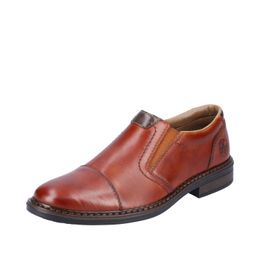 Rieker Herren Slipper, Gr. 40cognac, Leder, Schuhe, Anzugschuh, Business Schuh, Schlupfschuh mit stylischer Quernaht
