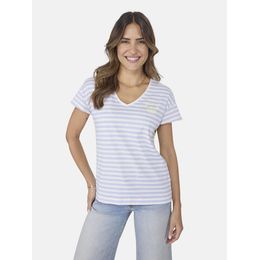 LIEBLINGSST&Uuml;CK LIEBLINGSST&Uuml;CK Damen V-Shirt "DollyL"410, pearlblau, Gr. XL, 100% Baumwolle, Shirts, aus 100% Baumwolle