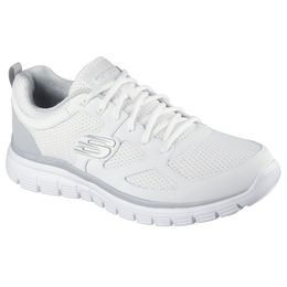 Skechers Herren Sneaker "BURNS-AGOURA", Gr. 41wei&szlig;, grau, Leder, Textil, kontrastfarbene Details, Schuhe, Schn&uuml;rschuh, Sportschuh mit Memory Foam