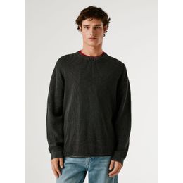 Pepe Jeans Herren Strickpullover "FRANK"schwarz, Gr. XL, meliert, unifarben, washed, Strick, Obermaterial: 100% Baumwolle, Pullover, meliert