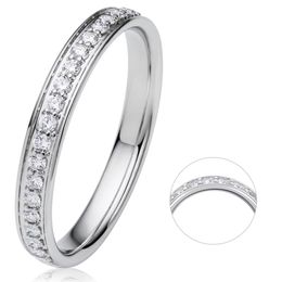 ONE ELEMENT Damen Diamantring "0.25 ct Diamant Brillant Memoire Ring aus 585 Wei&szlig;gold", 52, 0,25, Diamanten Gold Wei&szlig;gold 585, silber, Diamanten,