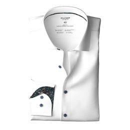 OLYMP Herren Langarmhemd "Level Five 24/Seven", wei&szlig;, Gr. 46, Web, Obermaterial: 92% Baumwolle, 8% Elasthan, Hemden, Businesshemd, body fit, New York
