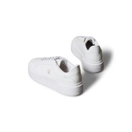 Damen Plateausneaker "FLATFORM LACE UP LTH MG", Calvin Klein Jeans, Gr. 40, wei&szlig;, Leder, unifarben, Schuhe, Schn&uuml;rschuh, Halbschuh, Freizeitschuh mit