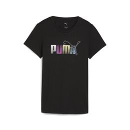 Puma Damen T-Shirt "GRAPHIC STACKED TEE"Puma schwarz, Gr. S, bedruckt, Jersey, Obermaterial: 100% Baumwolle, Shirts, Regular Fit, Rundhalsausschnitt,