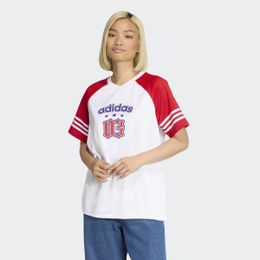 Damen T-Shirt "JERSEY"wei&szlig;, Gr. S, adidas originals, Obermaterial: 100% Polyester, Shirts, sportlicher Stil, Kurzarmdesign, ohne Verschluss, aus