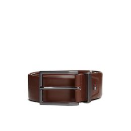 Tommy Hilfiger Herren Lederg&uuml;rtel "OLIVER SEASONAL"coffee bean, Gr. 85, Rindsleder, G&uuml;rtel, mit eckiger Schnalle und Flag, Breite: 4cm