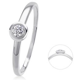 ONE ELEMENT Damen Diamantring "0,08 ct Diamant Brillant Ring aus 585 Wei&szlig;gold", 54, 0,08 mit Diamant, Diamanten Gold Wei&szlig;gold 585, silber, Diamanten,