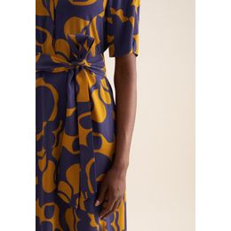Seidensticker Damen Sommerkleid "Schwarze Rose", gelb, Gr. 48, gemustert, 100% Viskose, Kleider, 1/2 Rundhals Geometrische Muster