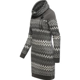 Ragwear Damen Sweatkleid "Chlloe Zig Zag YOUMODO", grau, Gr. XL, Material: 70% Baumwolle, 30% Polyester, Kleider, stylisches Langarm Minikleid mit