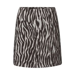 Street One Damen Minirock, braun, Gr. 46, animal-print, Stoff, 100% Polyester, R&ouml;cke, mit Zebramuster