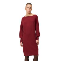Strickkleid Zero "Damen strukturiert U-Boot Ausschnitt", Damen, Gr. 34, Normalgr&ouml;&szlig;en, cabernet, Strick, Obermaterial: 50% Viskose, 30% Polyester, 20% Polyamid, Strukturmuster, figurbetont kurz, U-Boot-Ausschnitt, weit B&uuml;ndchen krempelbar, Kleider Strickkleid, Plain/ohne Details