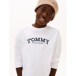 Tommy Hilfiger Jungen Langarmshirtwei&szlig;, Gr. 4, unifarben, Single Jersey, Obermaterial: 100% Baumwolle, Shirts, Regular fit, f&uuml;r Kinder bis 16 Jahre