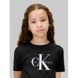 M&auml;dchen T-Shirt, schwarz, Gr. 12, Calvin Klein Jeans, unifarben, Single Jersey, Obermaterial: 100% Baumwolle, Shirts, f&uuml;r Kinder bis 16 Jahre,