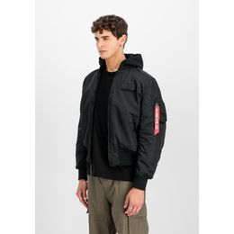 Herren Bomberjacke "MA-1 ZH Back Print", schwarz, Gr. XXL, Alpha Industries, bedruckt, Web, Obermaterial: 100% Nylon. Futter: 100% Nylon. Kapuze: 75%