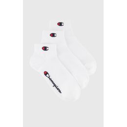 Kurzsocken Champion "3 Pack Quarter Socks", Damen, Gr. 39-42, wht, wht, wht, ns, Obermaterial: 67% Baumwolle, 25% Polyester, 6% Polyamid, 2% Elasthan, Socken, f&uuml;r sportive Aktivit&auml;ten, sportlicher Stil