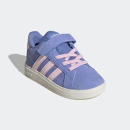 Kinder Sneaker "GRAND COURT 2.0 KIDS", adidas Sportswear, Gr. 21blau fusion, clear pink, sanftes wei&szlig;, Leder, Synthetik, Textil, Schuhe, mit
