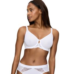 Triumph Damen Minimizer-BH "Wild Azalea Florale", Gr. 85, wei&szlig;, Microtouch, Obermaterial: 77% Polyamid, 20% Elasthan, 3% Polyester, BHs,
