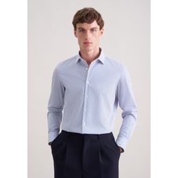 Seidensticker Herren Businesshemd "Schwarze Rose"mittelblau, Gr. 41, gestreift, 100% Baumwolle, Hemden, Slim 1/1 Kentkragen Gestreift