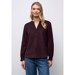 Street One Damen Langarmblusejazz berry, Gr. 34, unifarben, Web, 100% Baumwolle, Blusen, im Tunika-Style