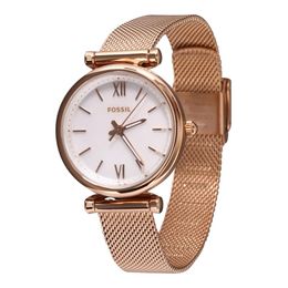 Fossil Uhr Damen Gr&ouml;&szlig;e One Size rosegold / wei&szlig;