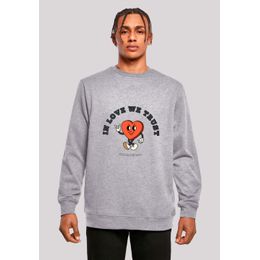 F4NT4STIC Herren Sweatshirt "In Love We Trust Valentinstag Streetwear", grau, Gr. XXL, Obermaterial: 50% Baumwolle, 50% Polyester, Sweatshirts,