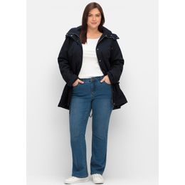 sheego Damen Bootcut-Jeans, blau, Gr. 40, unifarben, 99% Baumwolle, 1% Elasthan, Jeans
