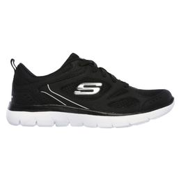Skechers Damen Sneaker "SUMMITS-SUITED", Gr. 38, schwarz-wei&szlig;, Leder, Mesh, Schuhe, Freizeitschuh, Trainingsschuh, Schn&uuml;rschuh mit weicher Polsterung