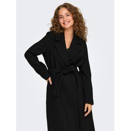Only Damen Langmantel "ONLALVILDA LIFE WRAP COAT OTW", schwarz, Gr. L, unifarben, Web, Obermaterial: 100% Polyester, M&auml;ntel