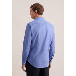 Seidensticker Herren Businesshemd "Schwarze Rose", blau, Gr. 40, bedruckt, 100% Baumwolle, Hemden, Slim 1/1 Kentkragen Druck