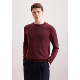 Pullunder Seidensticker "Schwarze Rose", Herren, Gr. 3XL, bordeaux, 100% Wolle, unifarben, regular fit, Rundhals, Pullover Pullunder, 1/1 Rundhals Uni