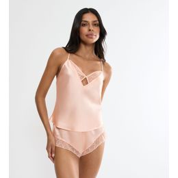 Shorty Triumph "A Weekend to Remember PSW", Damen, Gr. 38, porcelain, Satin, Obermaterial: 100% Polyester, bequem kurz, V-Ausschnitt, Homewear-Sets Shorty, weich und sinnlich