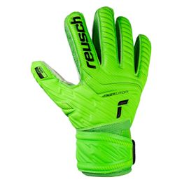 Reusch Kinder Torwarthandschuhe "Attrakt Grip Finger Junior", gr&uuml;n, Gr. 4,5, 30% Polyester, 25% Elastodien, 9% Polypropylen, 6% Elasthan, Handschuhe,