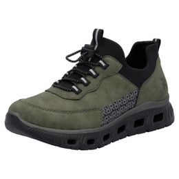 RIEKER SPORT Damen Slip-On Sneaker, Gr. 42, gr&uuml;n, Lederimitat, Textil, Schuhe, zum Schlupfen