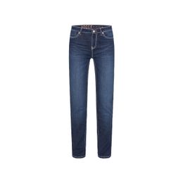 SOCCX Damen Regular-fit-Jeans, blau, Gr. 27, Abriebeffekte, Denim/Jeans, Material: 72% Baumwolle, 27% Polyester, 1% Elasthan, Zusatz: Enth&auml;lt