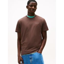 Tommy Jeans Herren T-Shirt "TJM SLIM LINEAR CHEST TEE EXT", braun, Gr. S, Single Jersey, Obermaterial: 100% Baumwolle, Shirts, Mit Rundhalsausschnitt