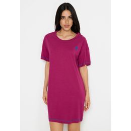 LSCN BY LASCANA Damen Nachthemd, Gr. 32, pink, Single Jersey, Obermaterial: 50% Baumwolle, 50% Viskose, bedruckt, unifarben, Kleider, in l&auml;ssiger