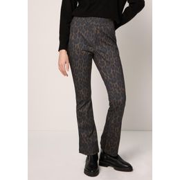 Damen Bootcuthose, braun, Gr. 40, STREET ONE STUDIO, Stoff, 67% Polyester, 28% Viskose, 5% Elasthan, Hosen, High Waist