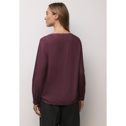 Street One Damen Langarmblusejazz berry, Gr. 34, unifarben, Stoff, 100% Viskose, Blusen, mit geschlitztem Rundhalsausschnitt