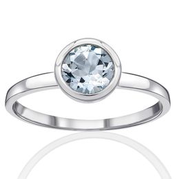 ONE ELEMENT Damen Goldring "Blau Topas Ring aus 333 Wei&szlig;gold", 60, Gold Wei&szlig;gold 333, silber, Gold, Wei&szlig;gold 333, Fingerringe, Feine Strahlkraft &ndash;