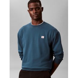 Herren Sweatshirt "400GSM TRRY BDG CRWN", blau, Gr. XXL, Calvin Klein Jeans, Sweatware, Obermaterial: 100% Baumwolle, Sweatshirts, Mit