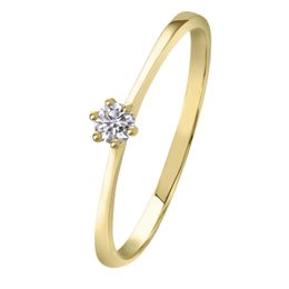 ONE ELEMENT Damen Diamantring "0,10 ct Diamant Brillant Ring aus 585 Gelbgold", 56, 0,1 mit Diamant, Diamanten Gelbgold 585 Gold, gold, Diamanten,