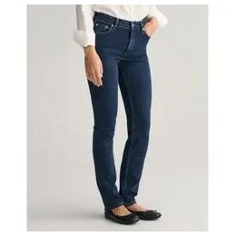 Gant f&uuml;r Damen. 4100197 Slim Fit Super Narrow Jeans blau (30/32), L&auml;ssig, Baumwolle, Denim